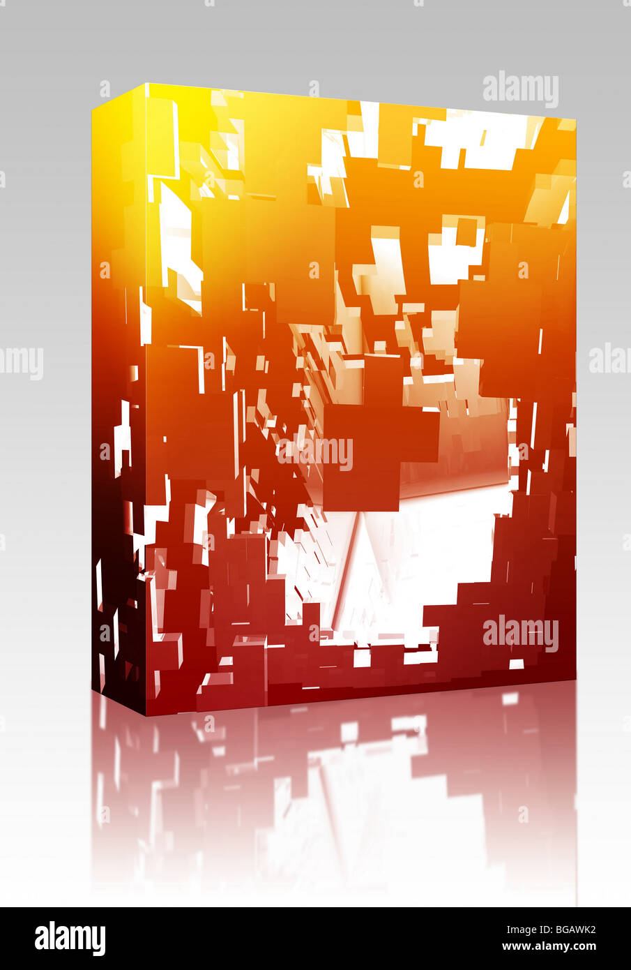 Software package box Abstract background illustration of shattered ...