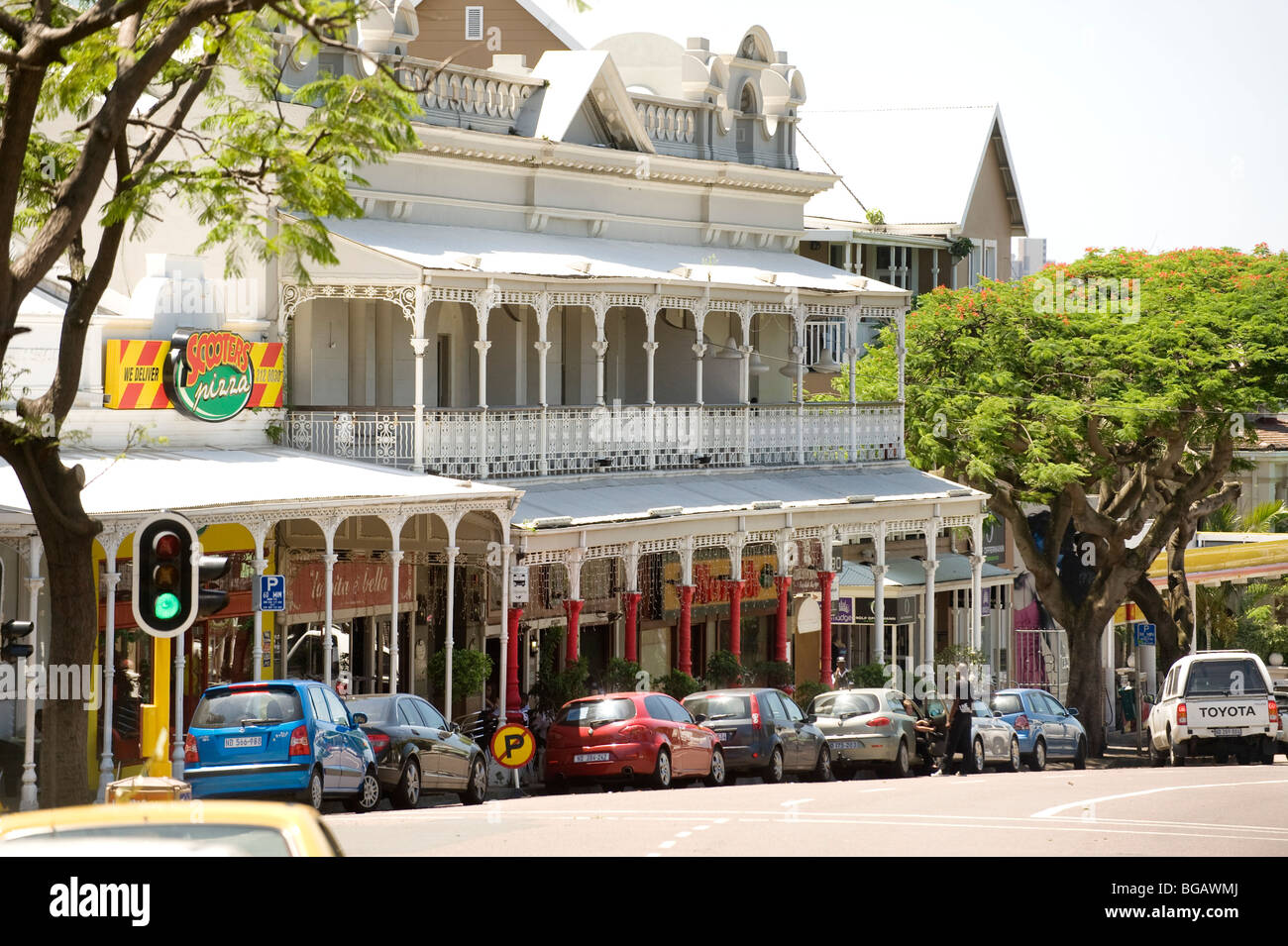 The dinning and shopping zrea along Florida Road. Durban, South Africa ...