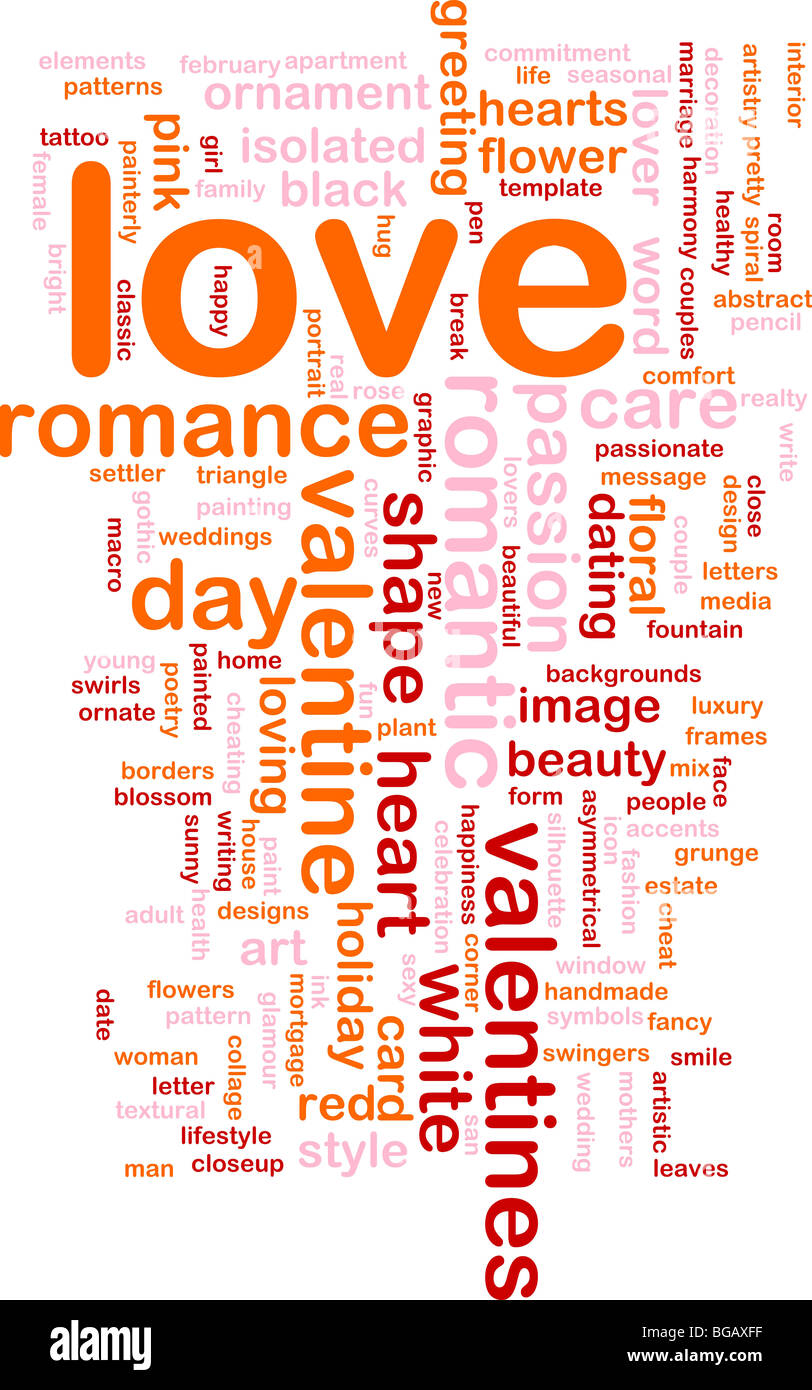 Word cloud concept illustration of love romance Stock Photo - Alamy