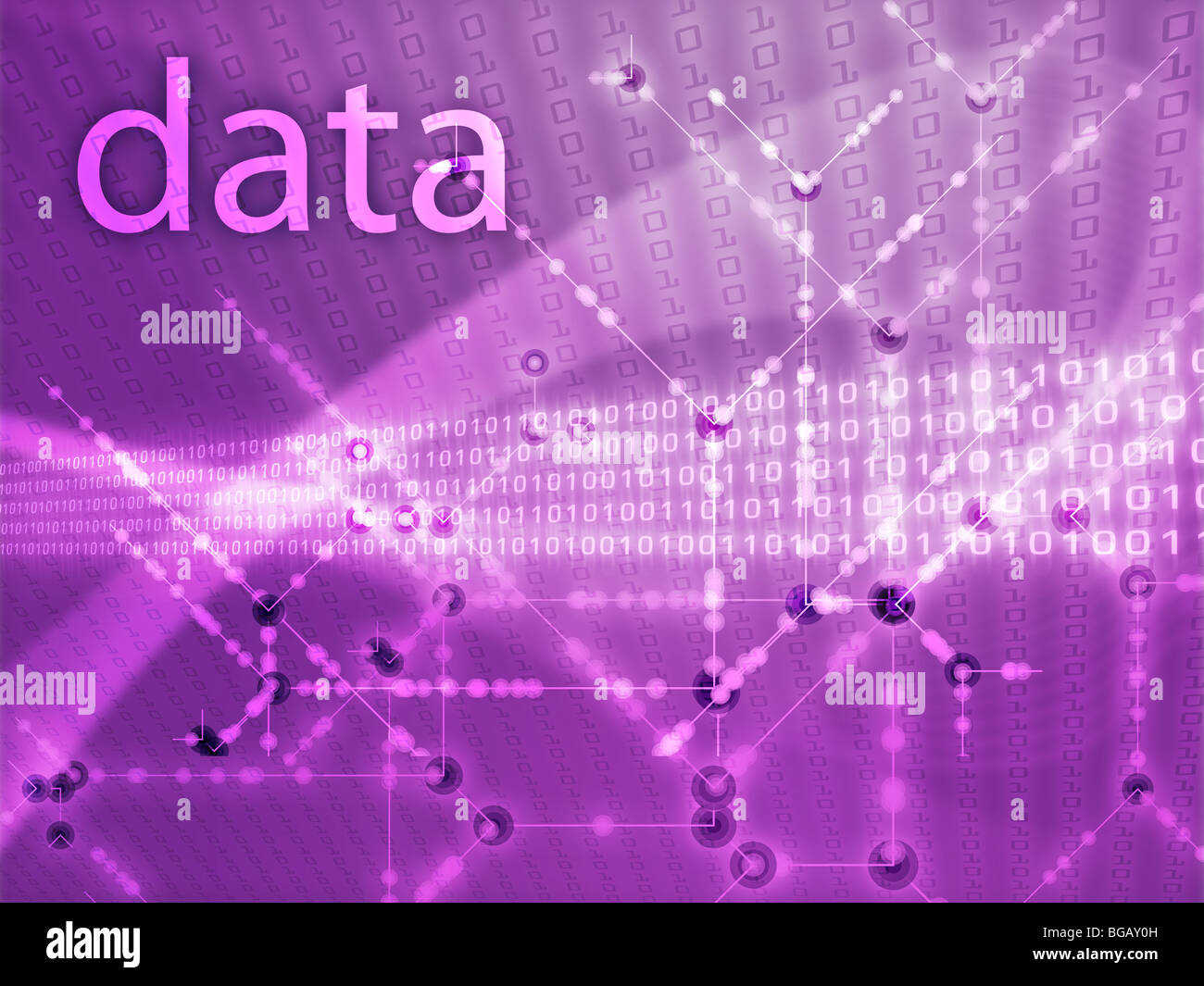 Illustration of data flows with ones and zeroes Stock Photo - Alamy