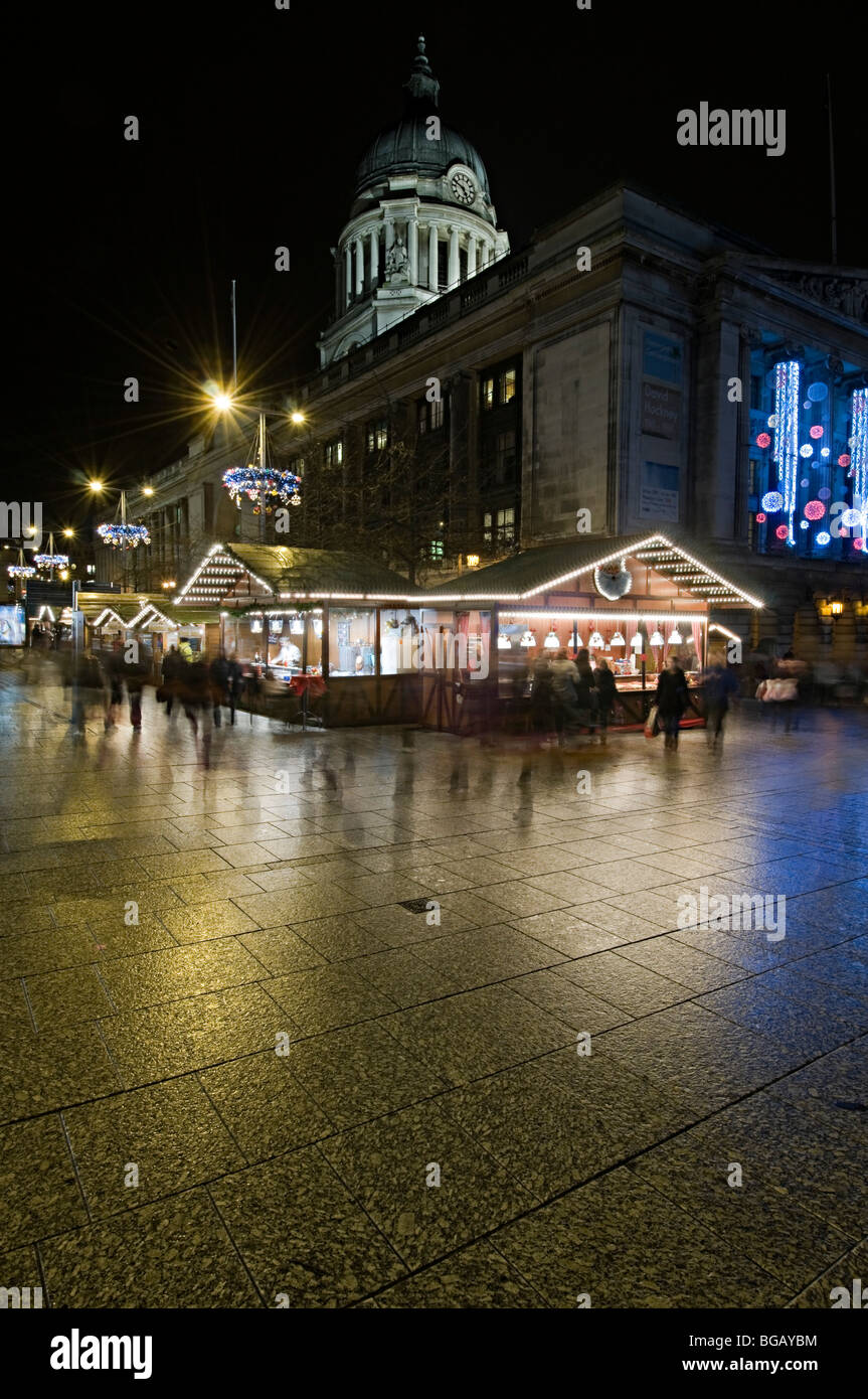 Nottingham market square german market at xmas Stock Photo - Alamy