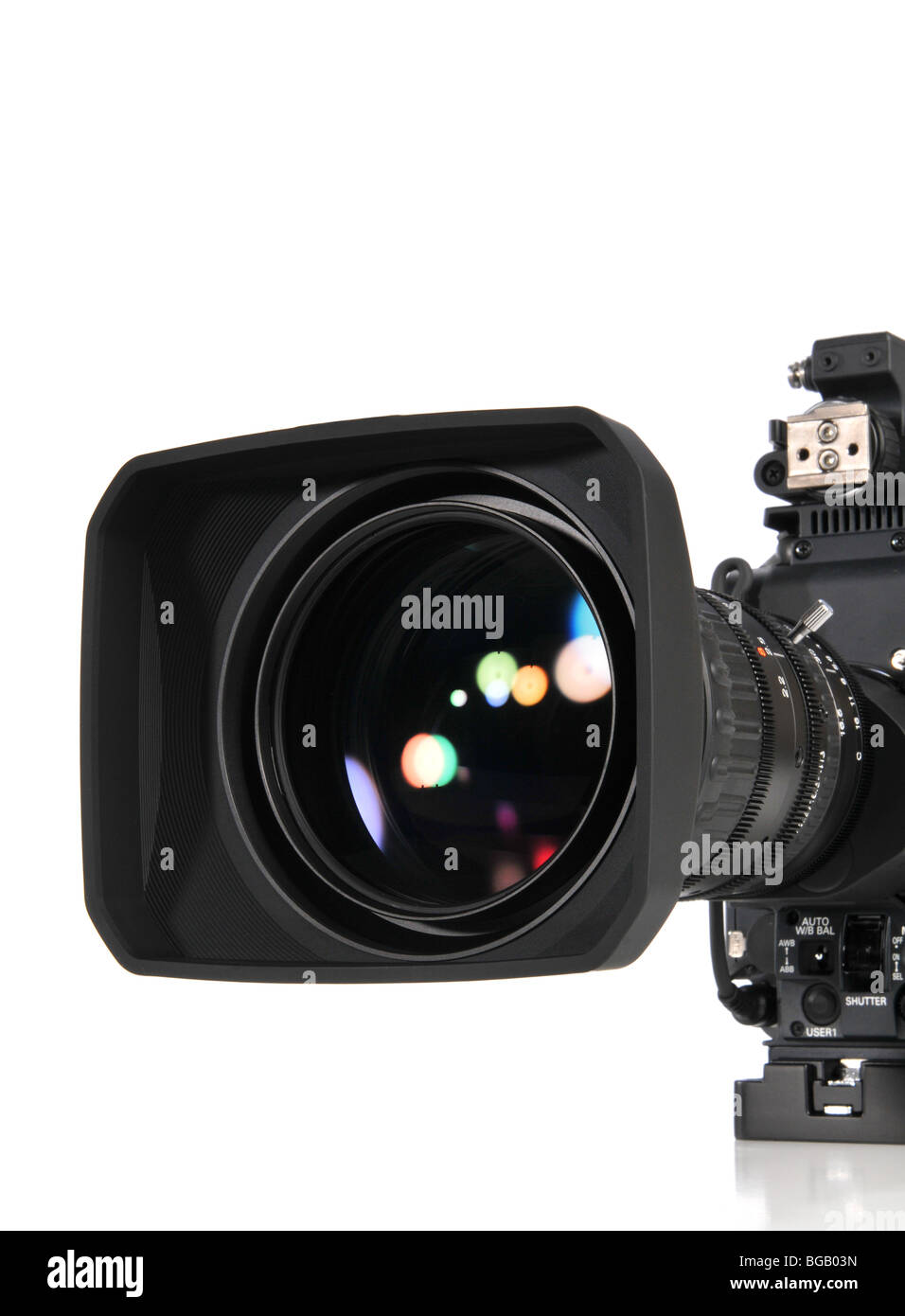 Professional video camera isolated on a white background Stock Photo ...