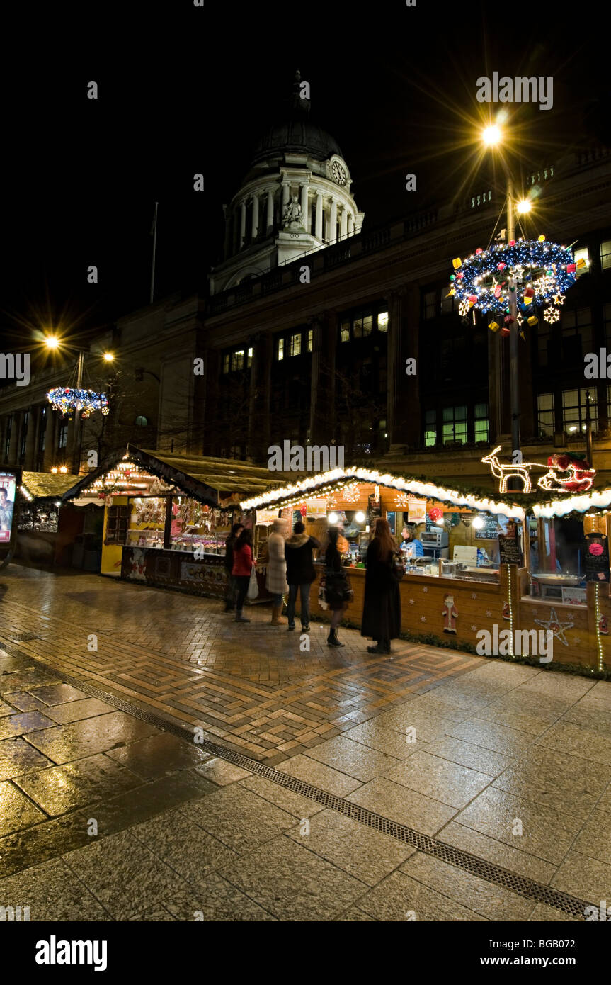 Nottingham market square german market at xmas Stock Photo - Alamy