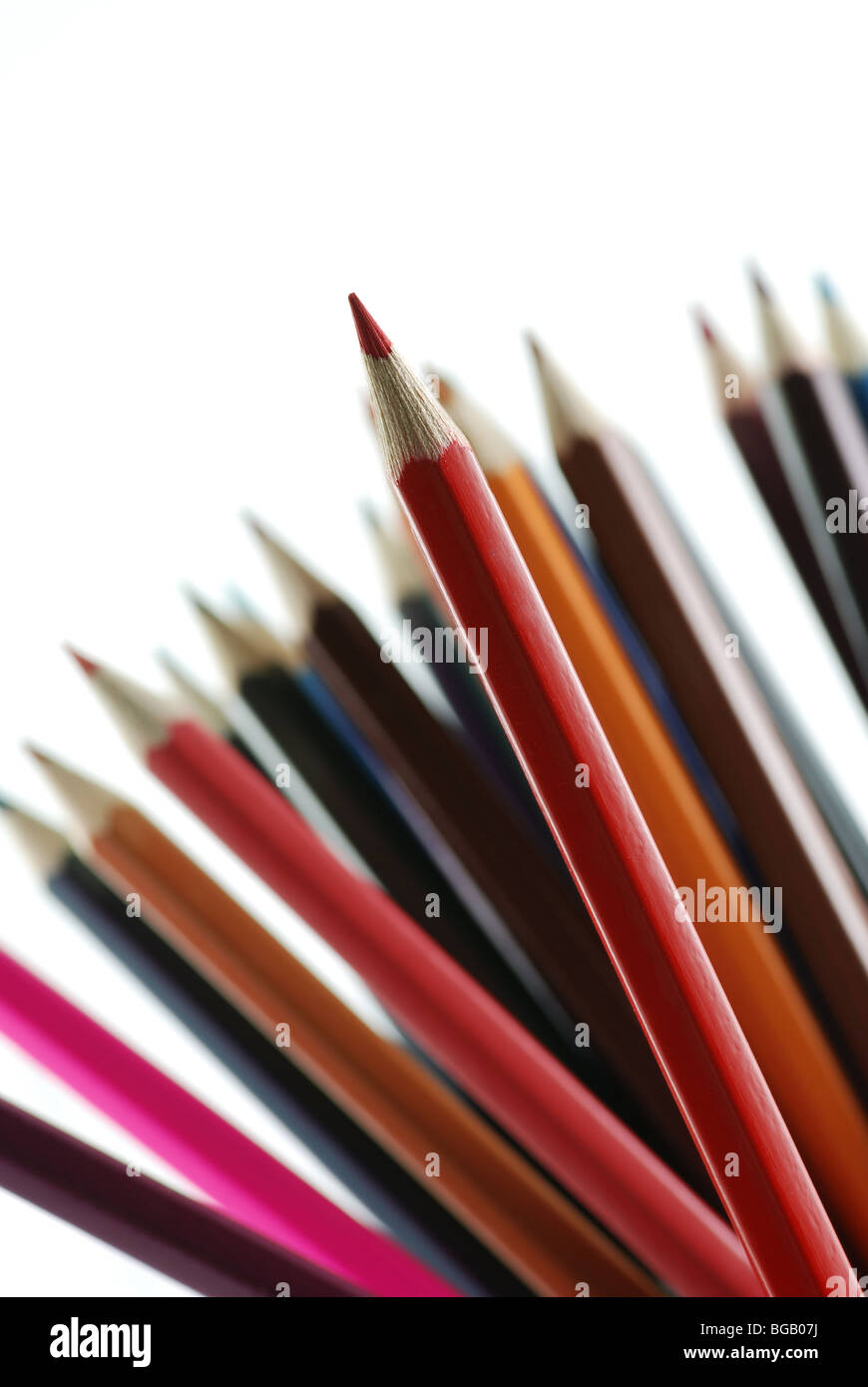 red pencils. It is isolated on a white background Stock Photo - Alamy