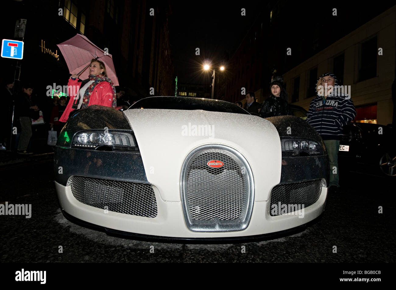 bugatti veyron sports car at harrods outside in london for christmas ...