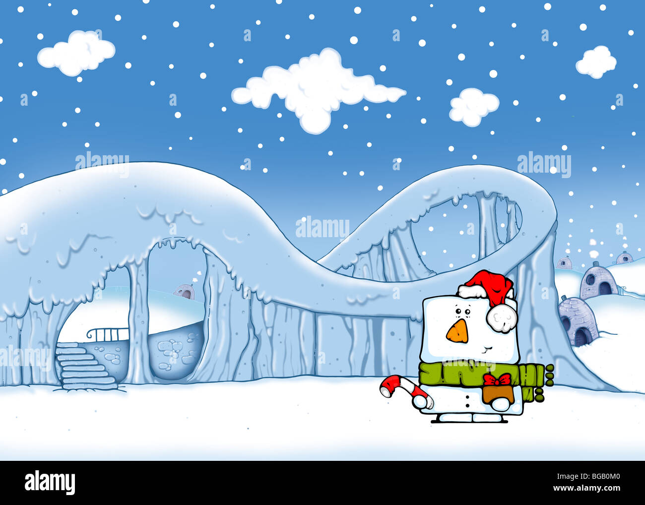 Snowman opens winter attraction Stock Photo - Alamy