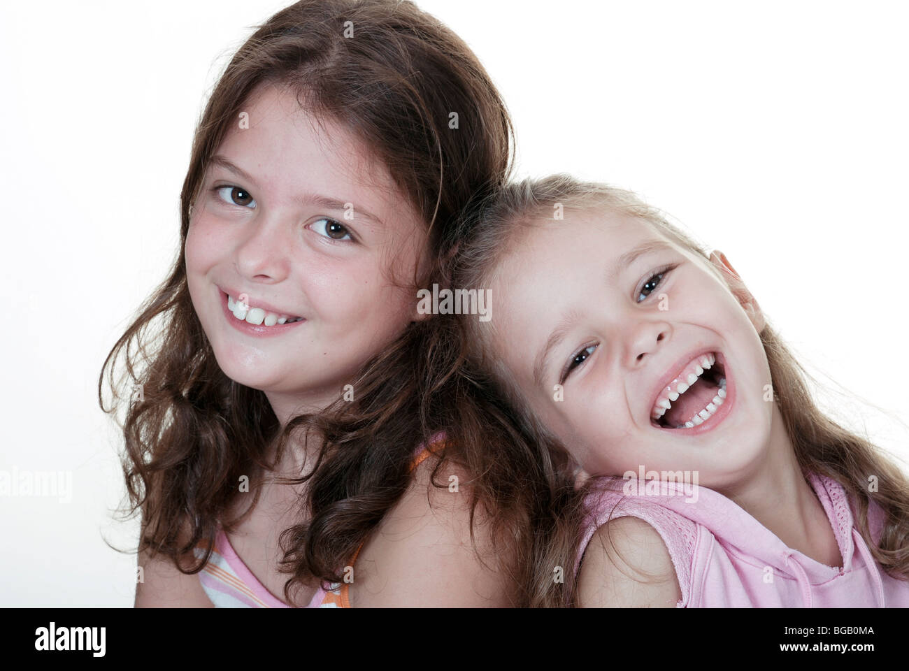 Portrait Of Two Sisters Stock Photo - Alamy