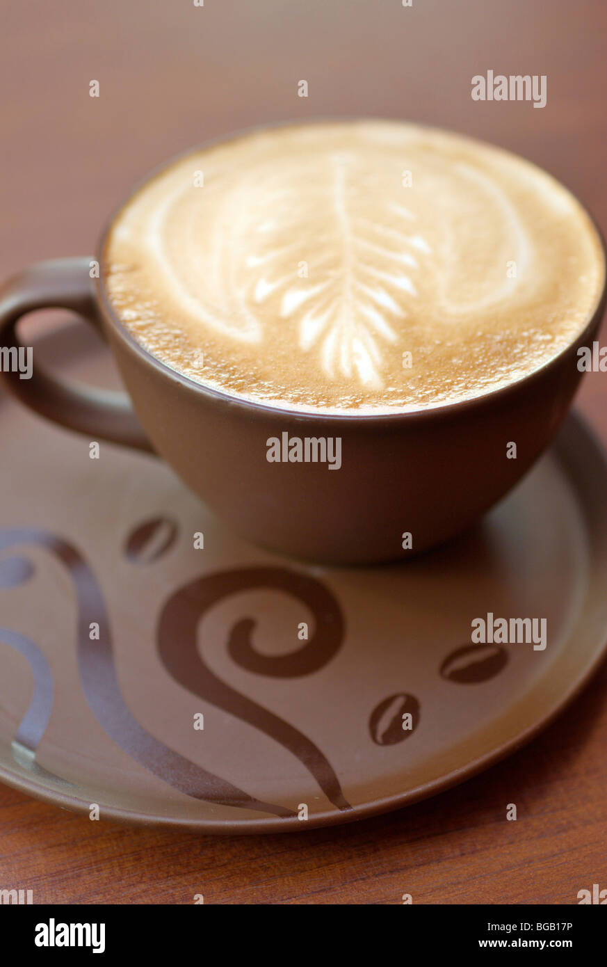 Beverage; Design In Cappucino Foam Stock Photo - Alamy