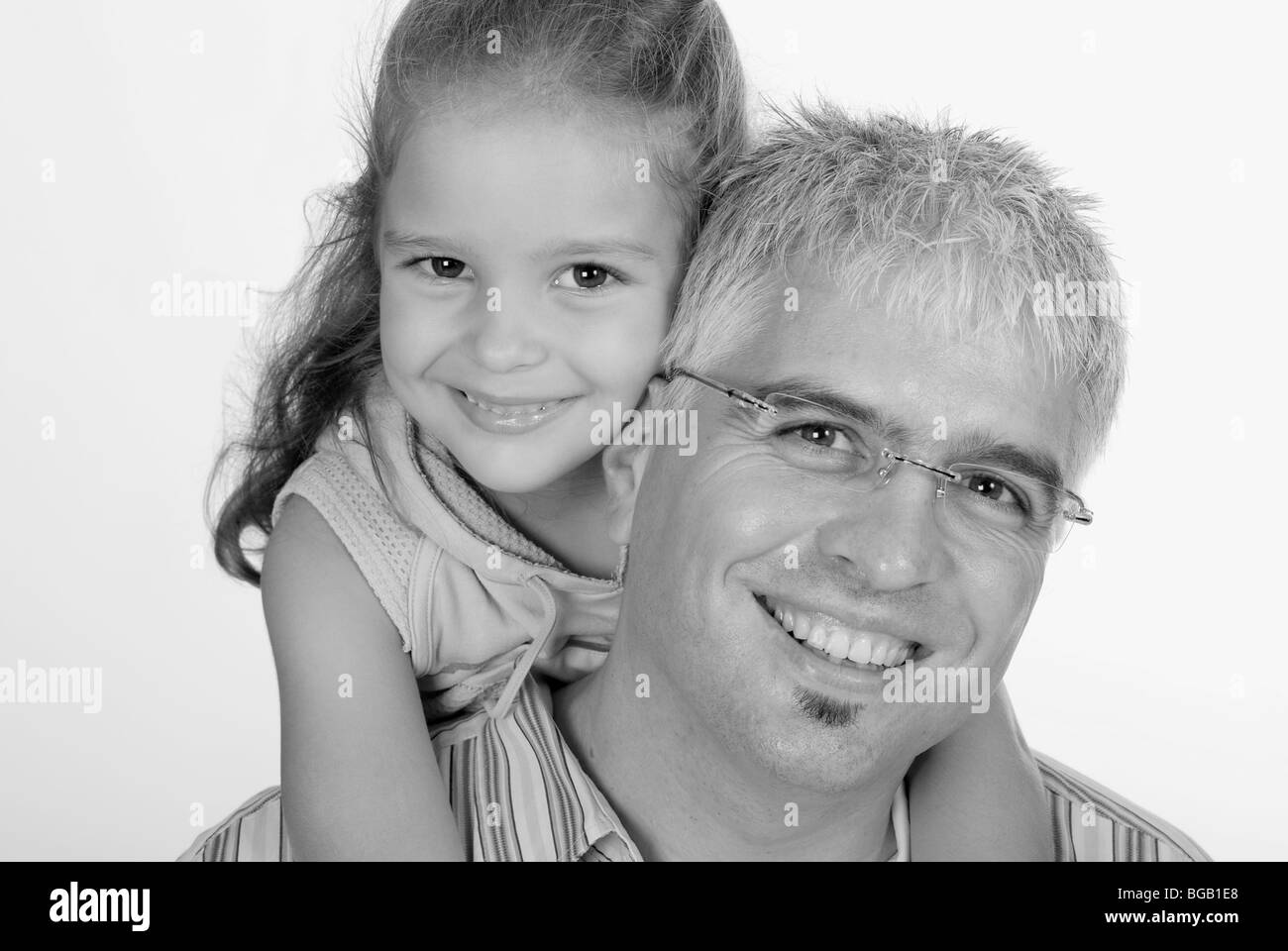 Caucasian father adult daughter Black and White Stock Photos & Images ...
