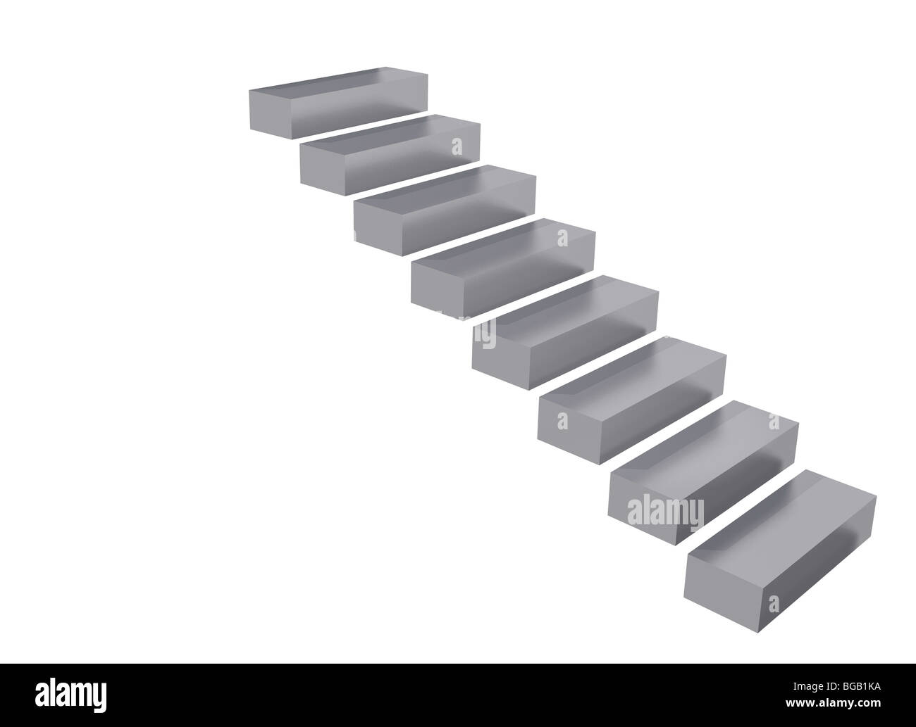 Metal a step. Isolated on a white background Stock Photo - Alamy