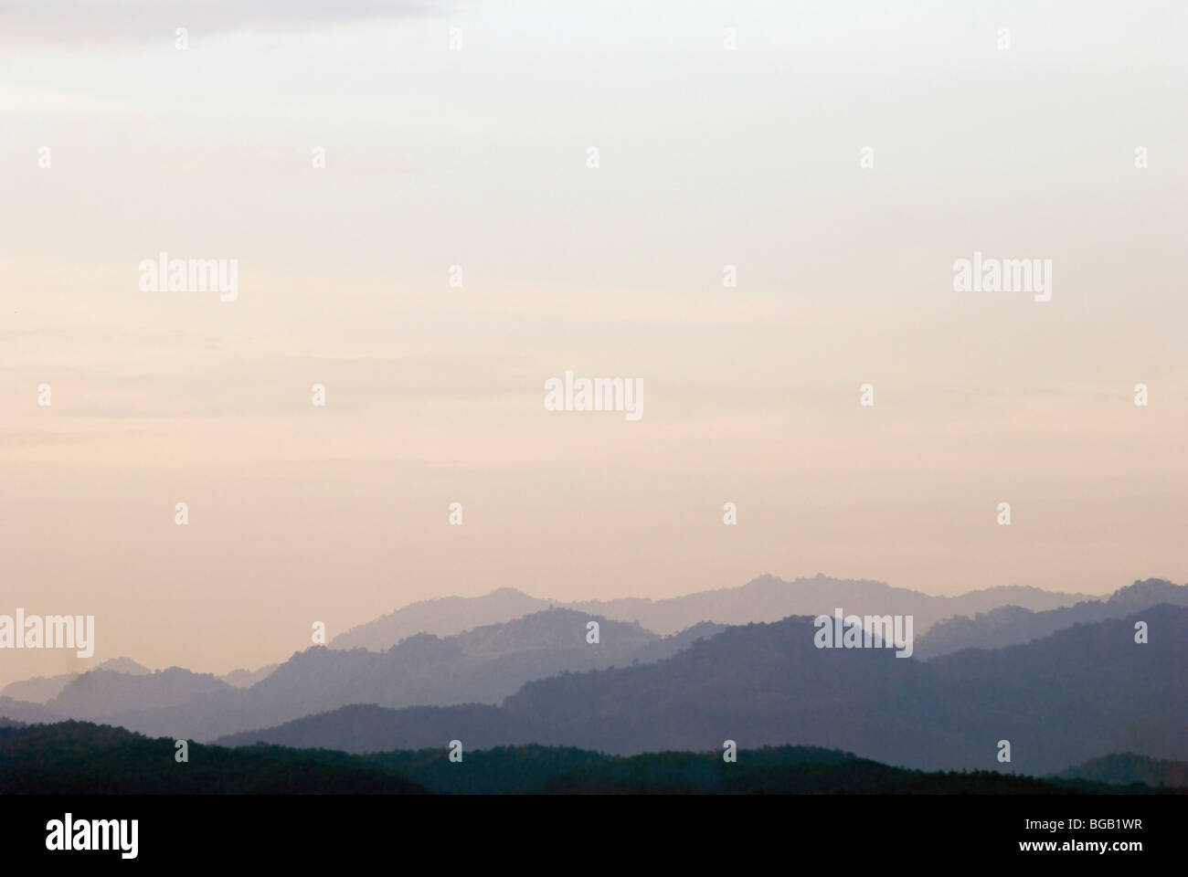 Mountains; Mountain Ranges At Dusk Stock Photo - Alamy