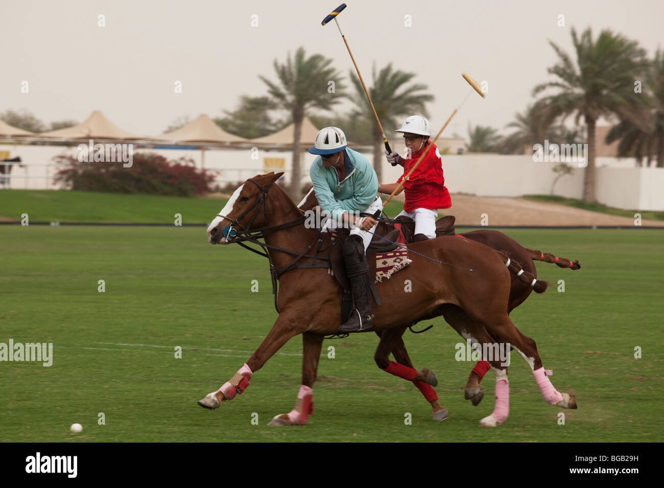 Polo Match at Habtoor Polo Club, Dubai, United Arabian Emirates Stock ...