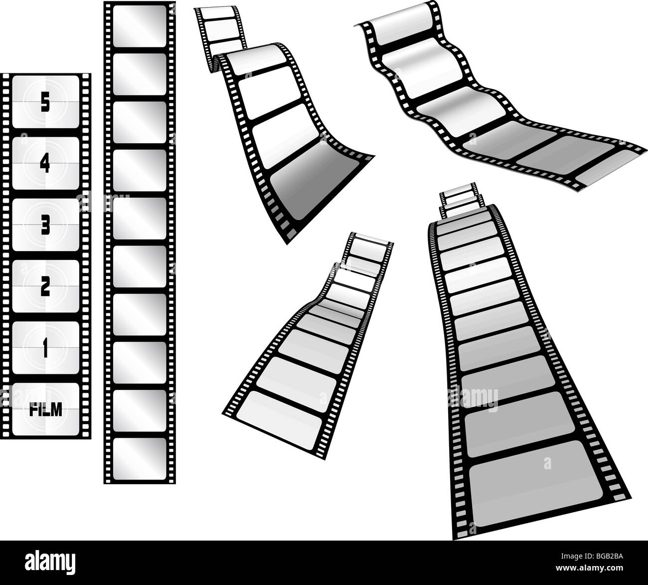 set film. Various kinds of a film with realistic shadows Stock Photo ...