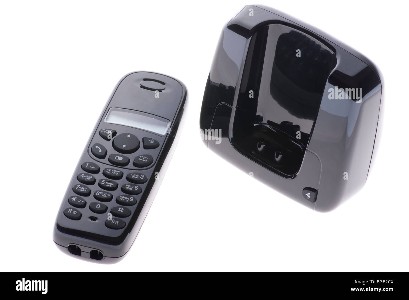 object isolated on white background black phone Stock Photo - Alamy