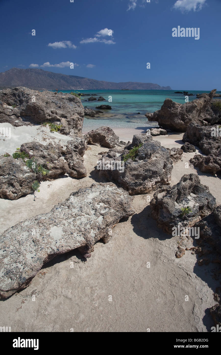 elafonissi beach crete island greece landscape Stock Photo - Alamy