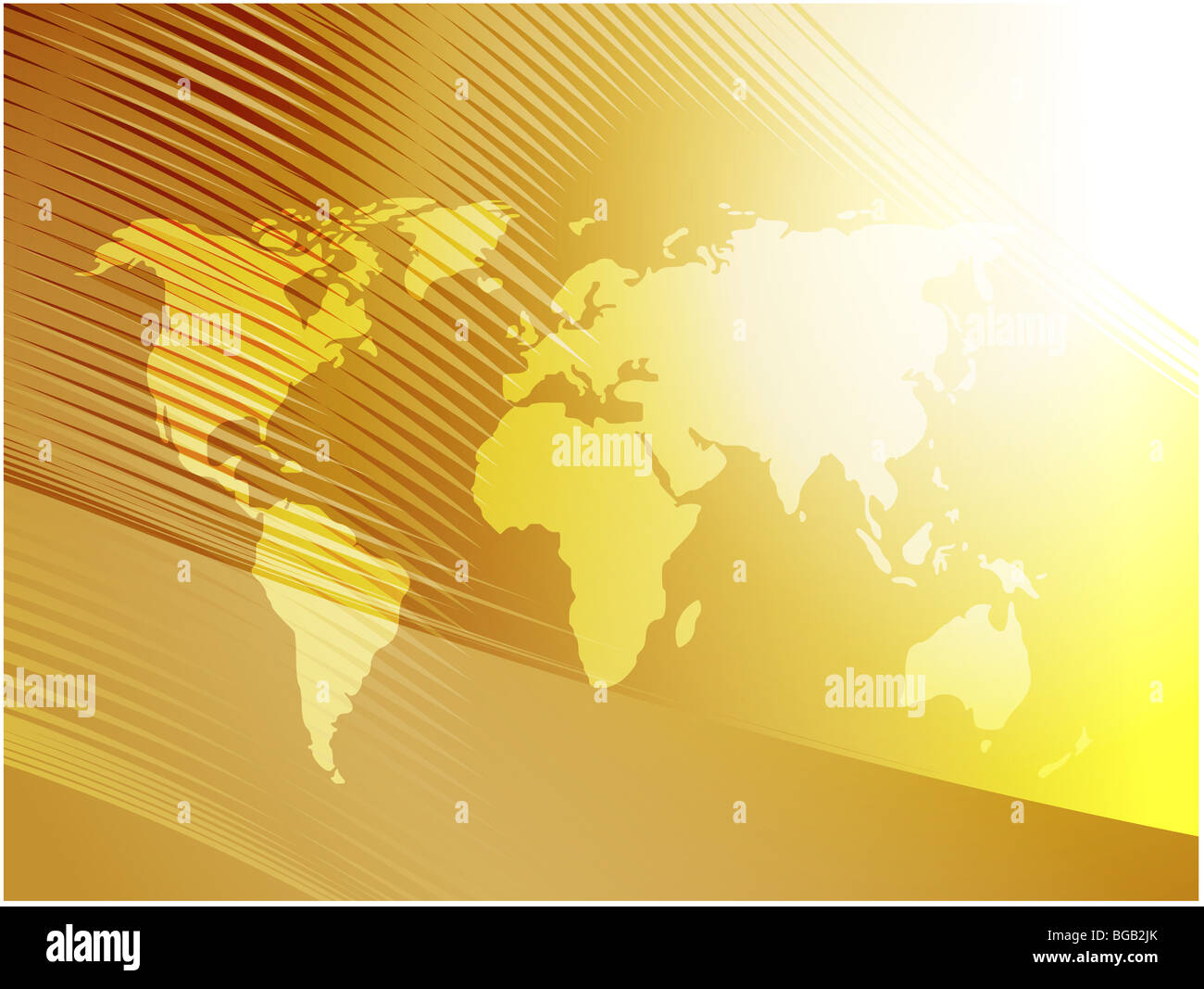 Map of the world illustration, with abstract curved lines Stock Photo ...