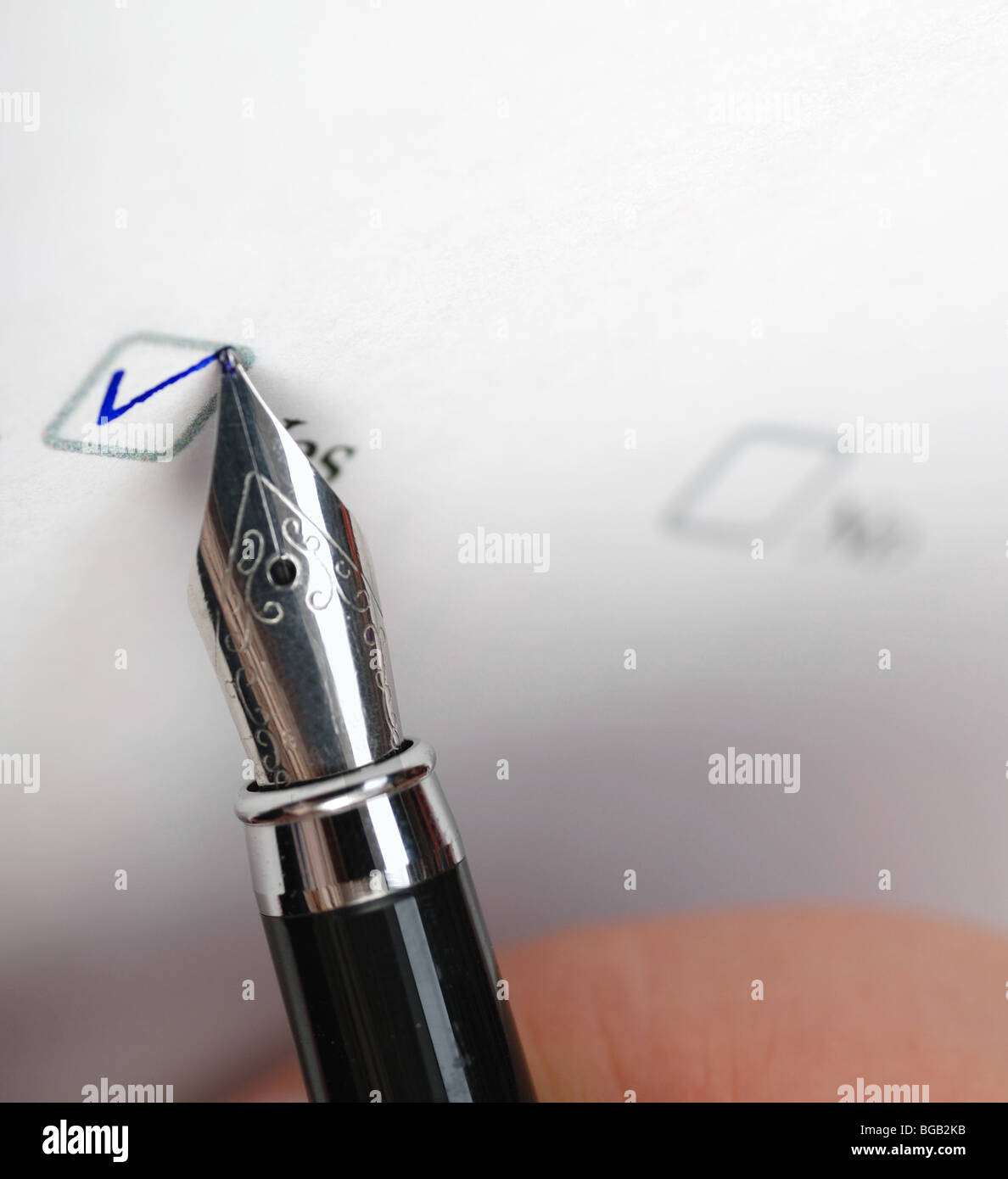 The questionnaire. The form for filling "yes" or "no Stock Photo - Alamy