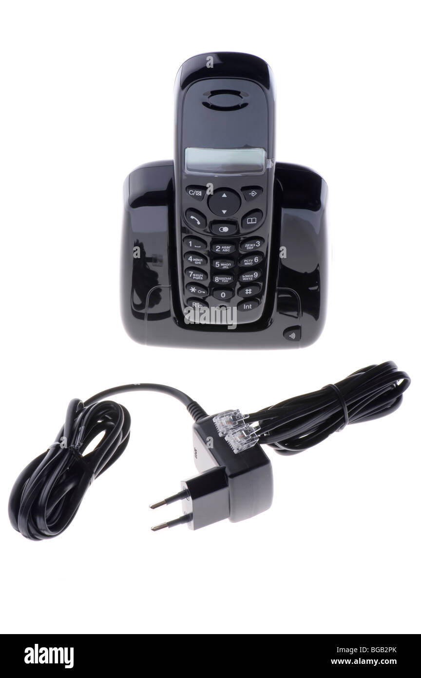 object isolated on white background black phone Stock Photo - Alamy