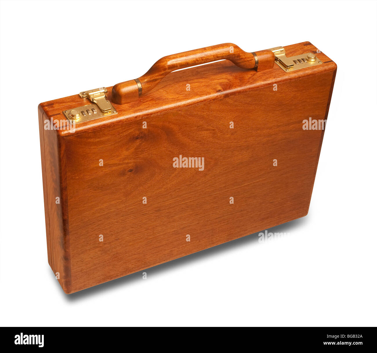 attache case made of rich cherry wood with brass latches, includes ...