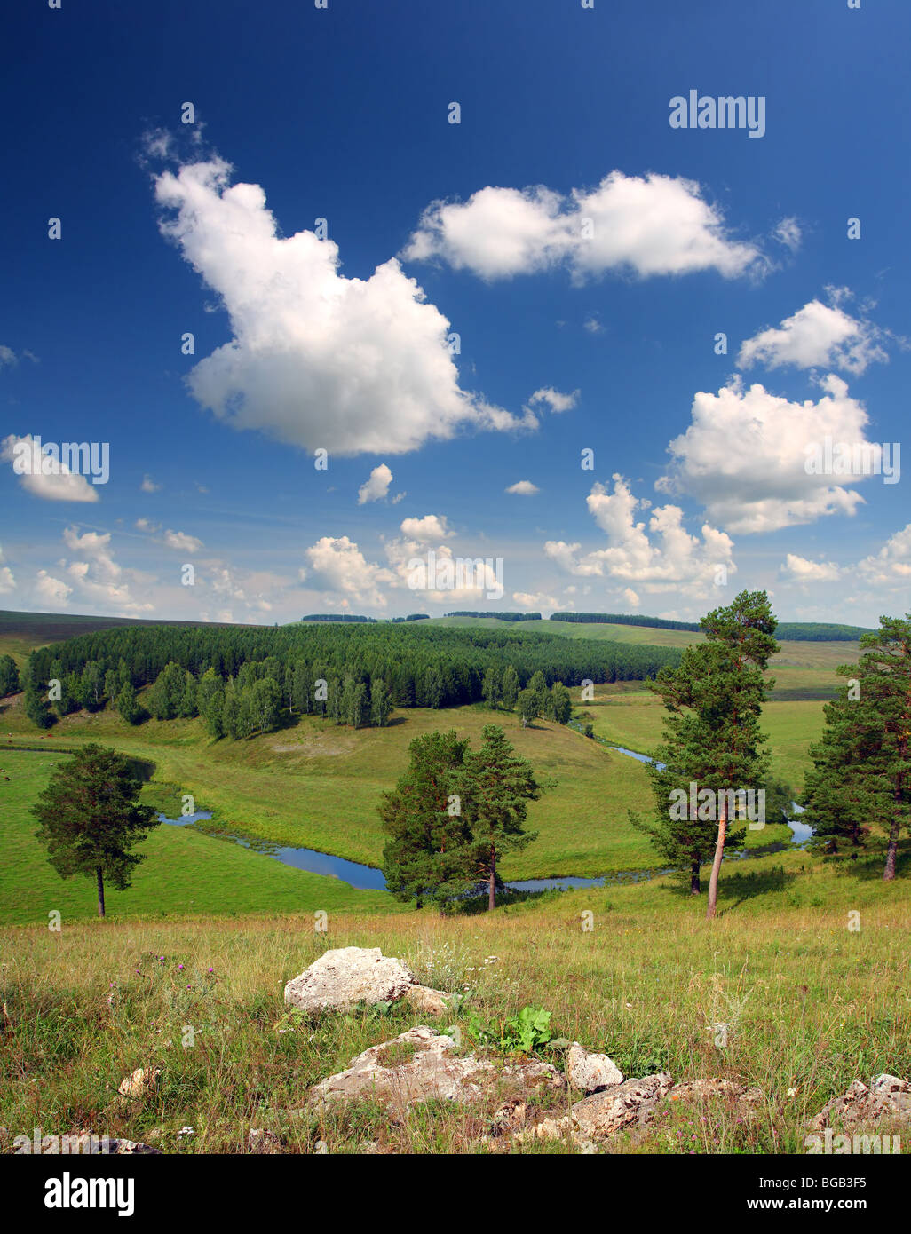 hills summer landscape in Russia Ural Stock Photo - Alamy