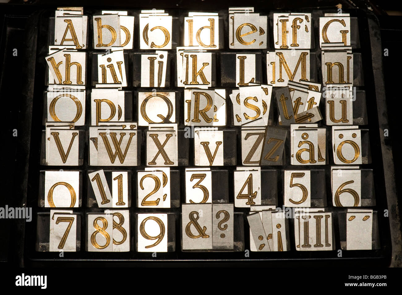 Swedish engraving letters Stock Photo - Alamy