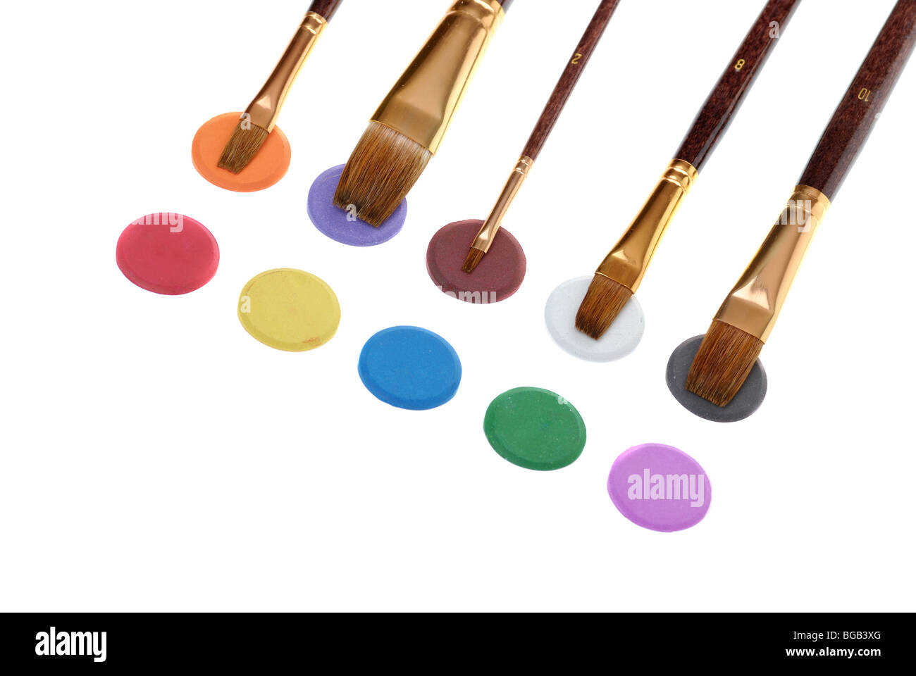 Paintbrush and paint. Brushes for drawing. C blur a color background ...