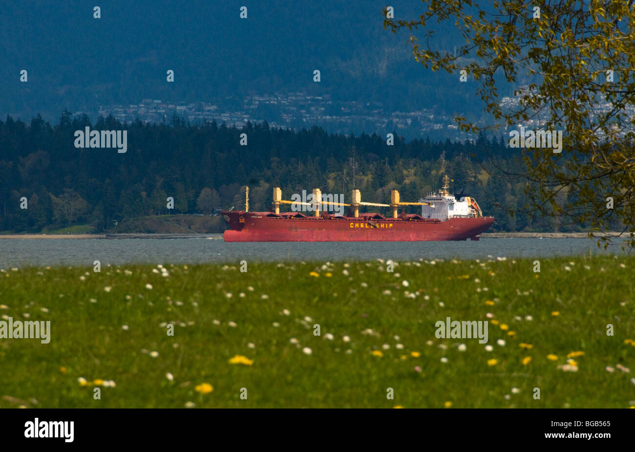 Cargo ship Vancouver Canada Stock Photo - Alamy