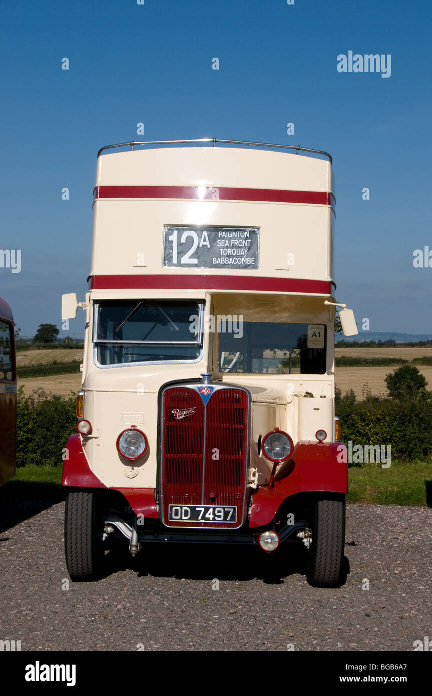 Vintage AEC Regent open top bus that was operated by Devon General and ...