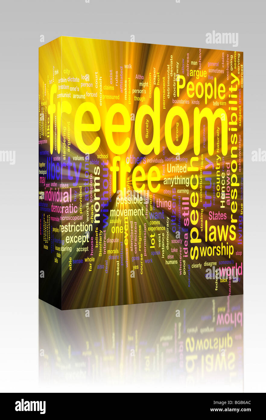 Software package box Word cloud concept illustration of freedom liberty ...
