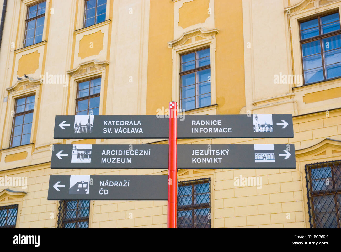 Sign at namesti Republiky square in Olomouc Czech Republic Europe Stock ...