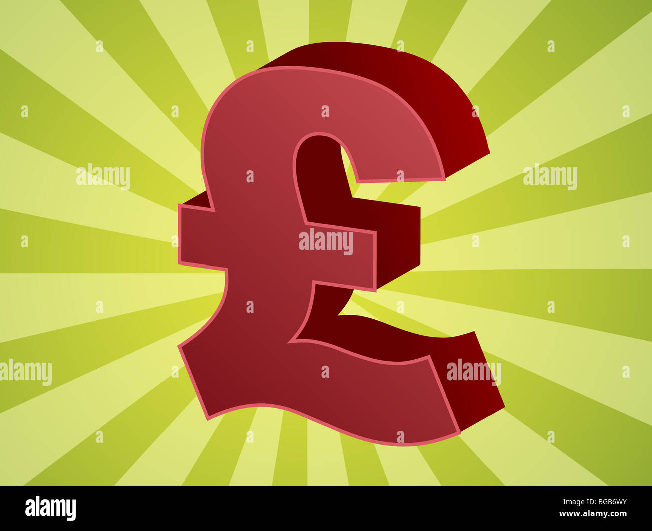 British UK Pounds Currency symbol isometric illustration Stock Photo ...