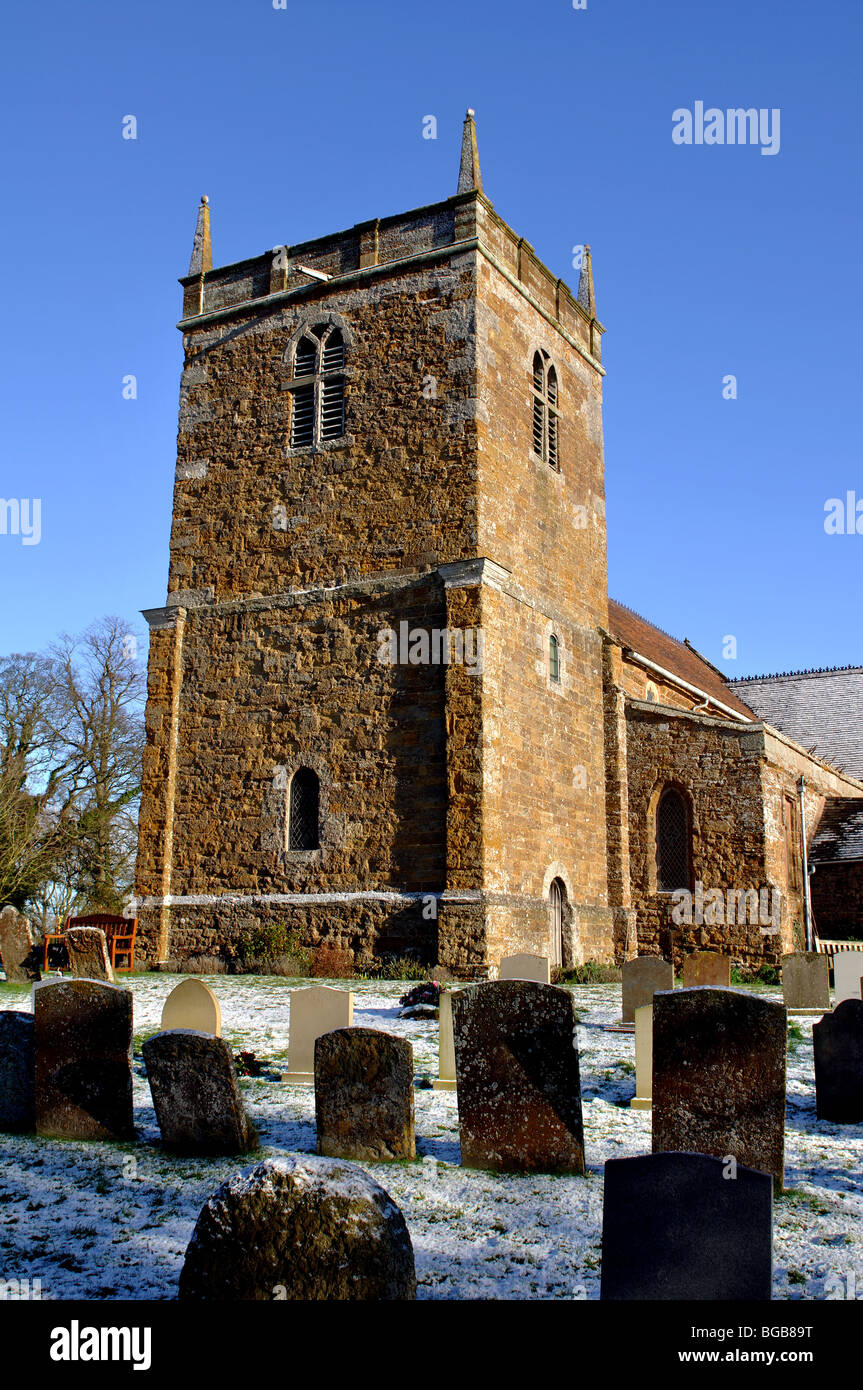 St. Lawrence`s Church in winter, Napton, Warwickshire, England, UK ...