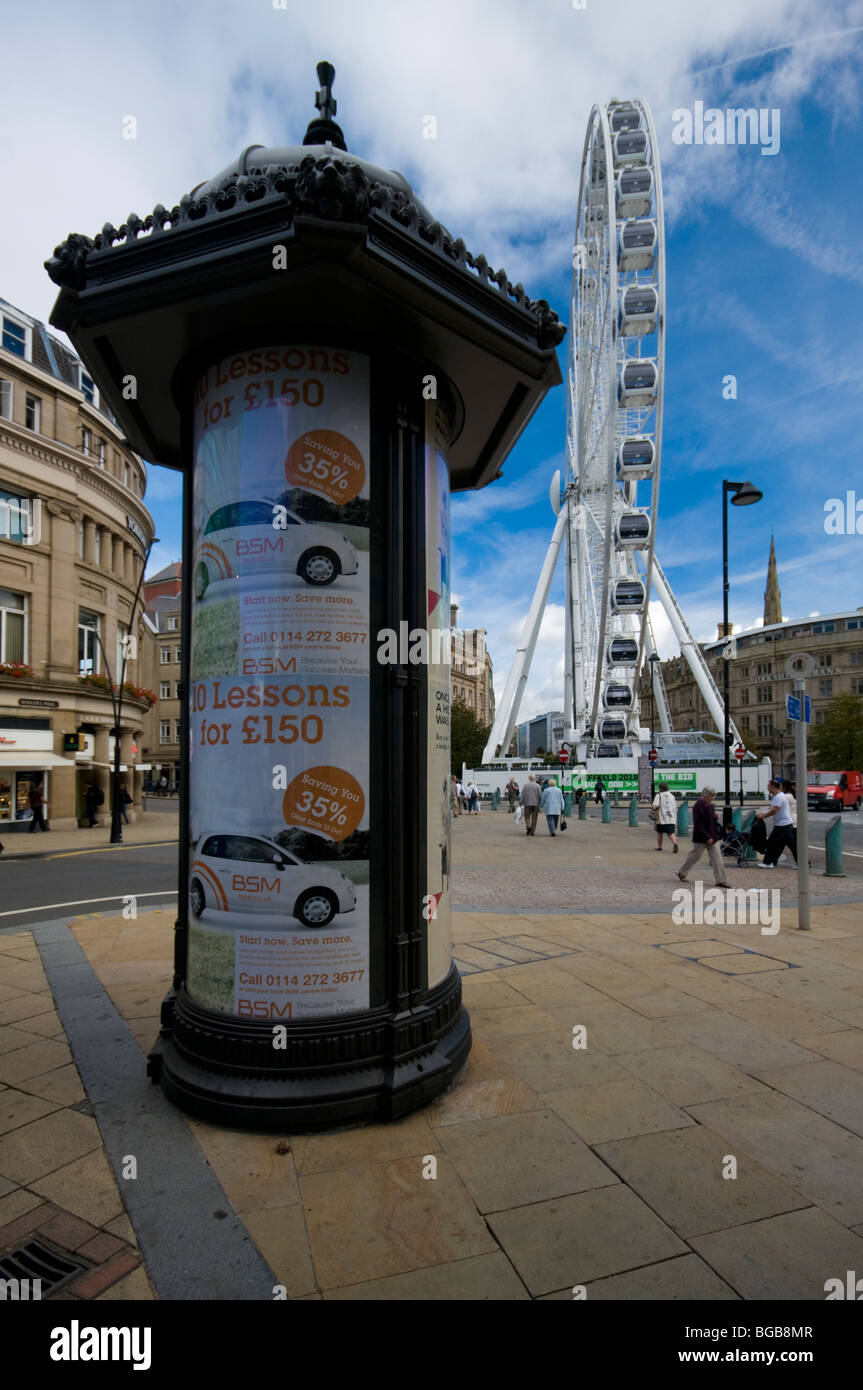 Sheffield City Center with the Sheffield Eye in the background South ...