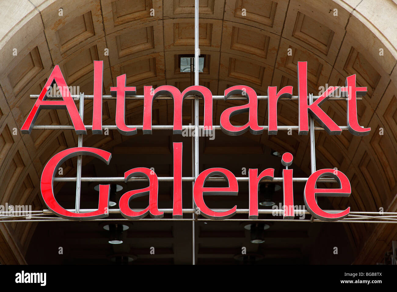 Germany, Saxony, Dresden, Altmarkt, Entrance to the shopping centre ...