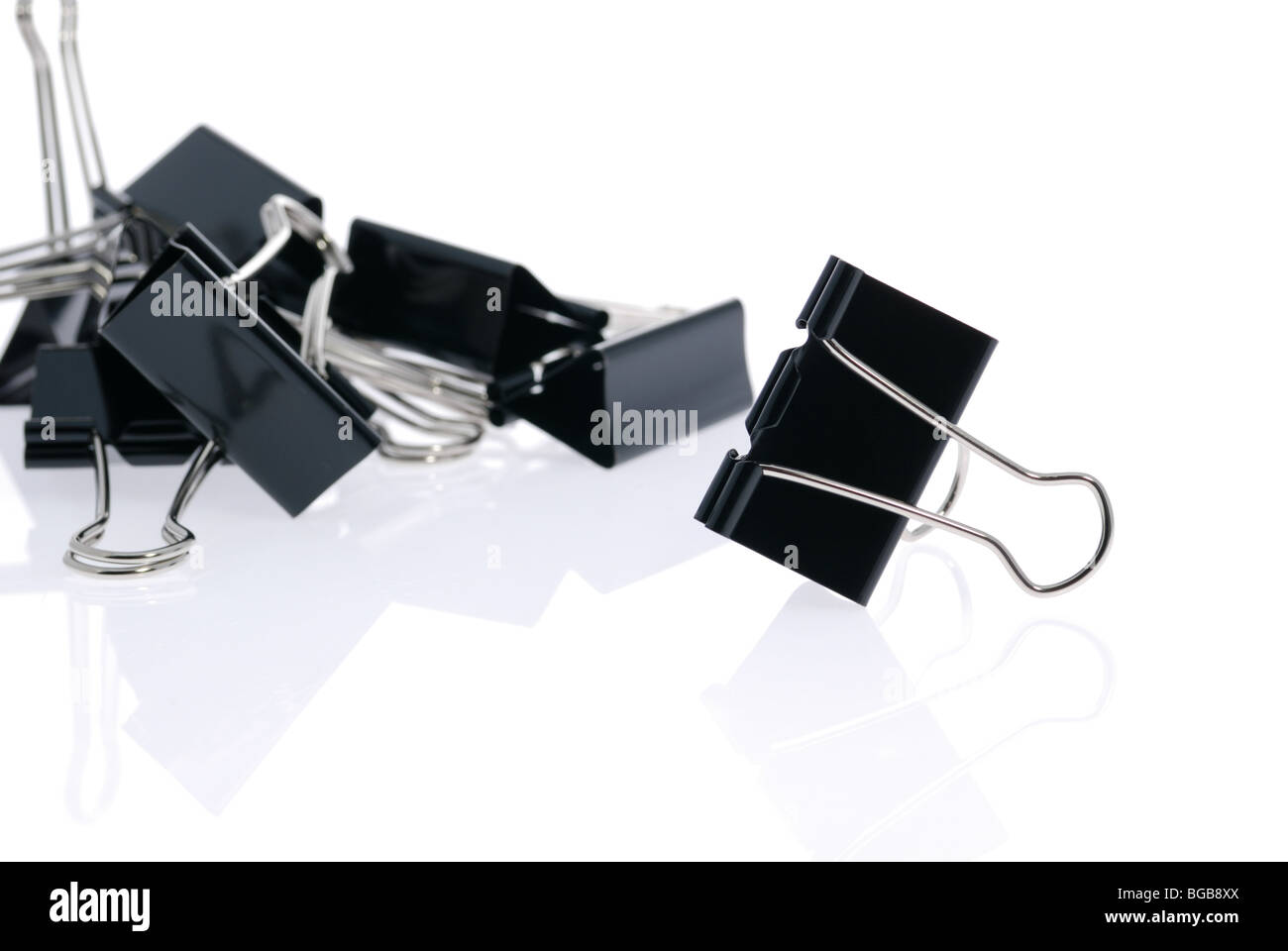 binder clips. Office accessories isolated on a white background Stock ...