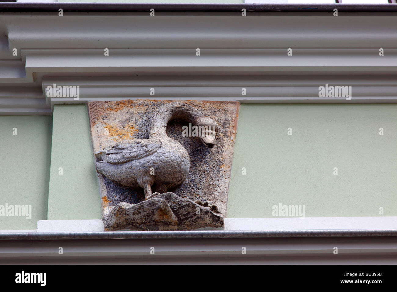 Germany, Saxony, Dresden, Neumarkt Duck Goose detail building Stock ...