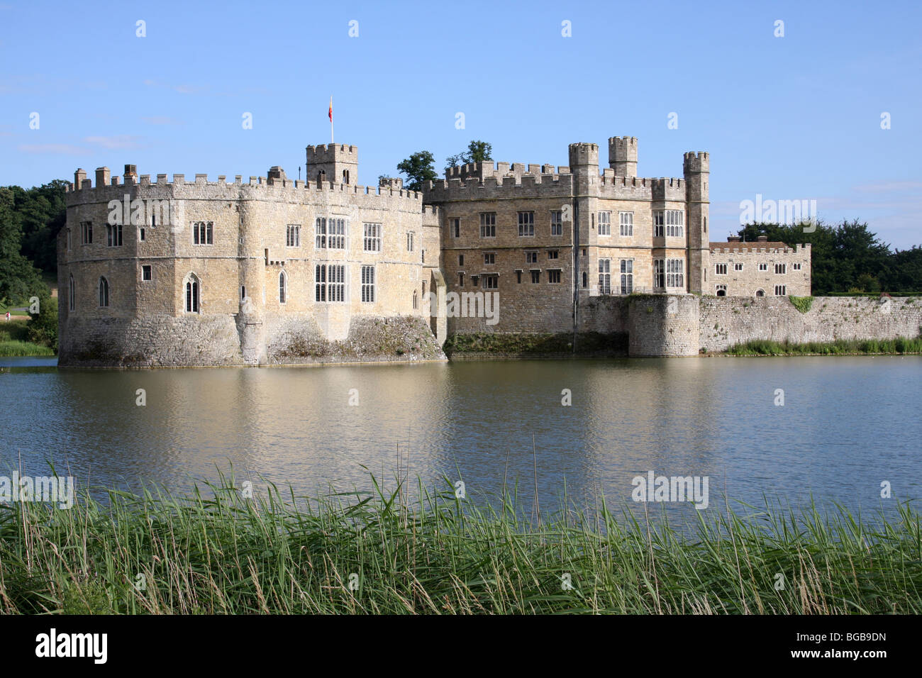 England kent maidstone leeds castle viewed across moat lake maidstone ...