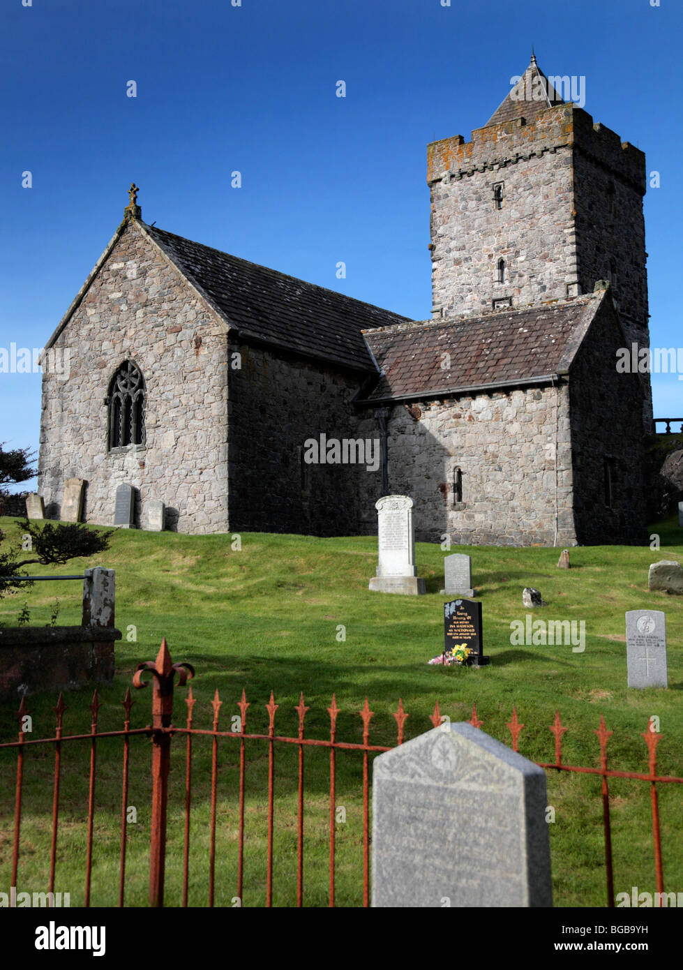 Scotland, Isle of Harris, Rodel, St. Clement's Church exterior and ...
