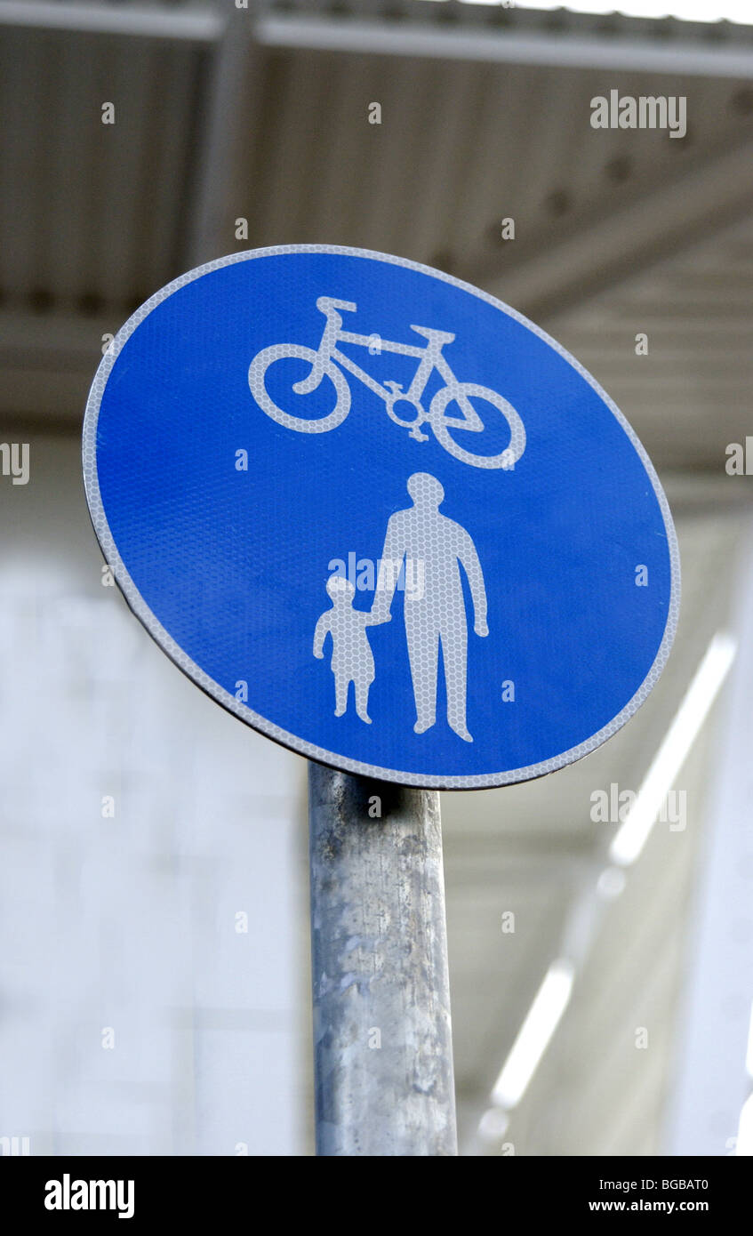 Photograph of cycle path walking alternative school run sign UK Stock ...