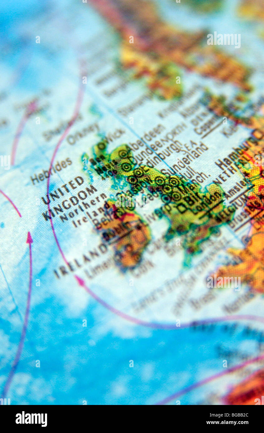 Photograph of UK england united kingdom maps globe travel atlas Stock ...