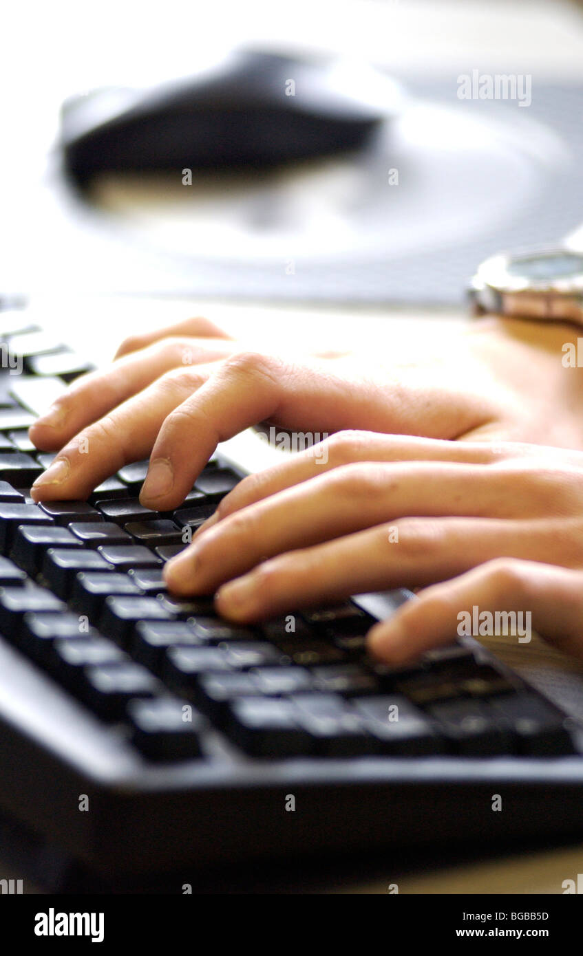 Royalty free photograph of business man logging in with username and ...