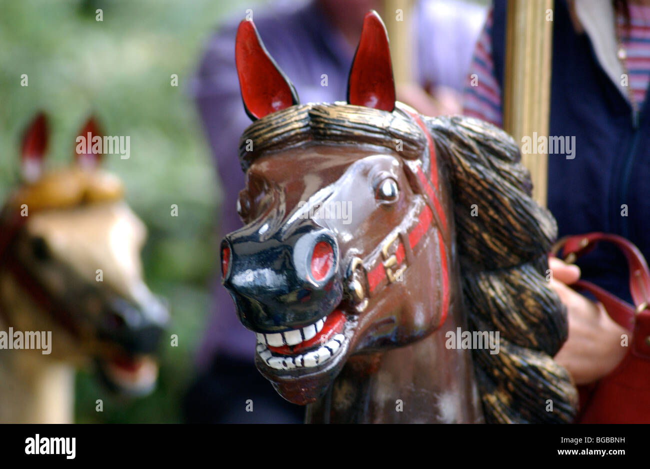 Royalty free photograph of a merry go around very fast at the funfair ...