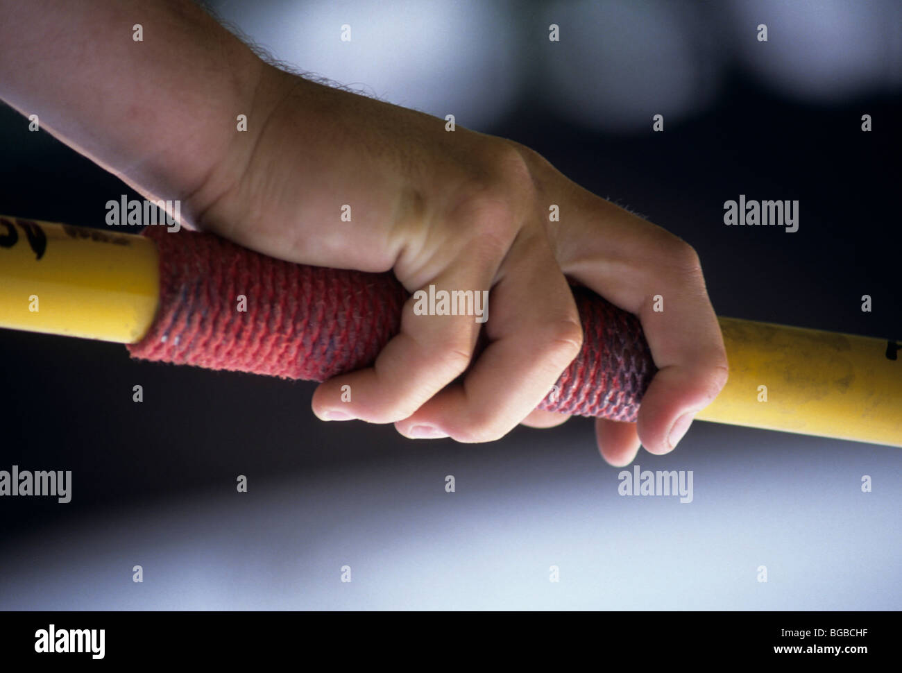 Athlete holding javelin Stock Photo - Alamy