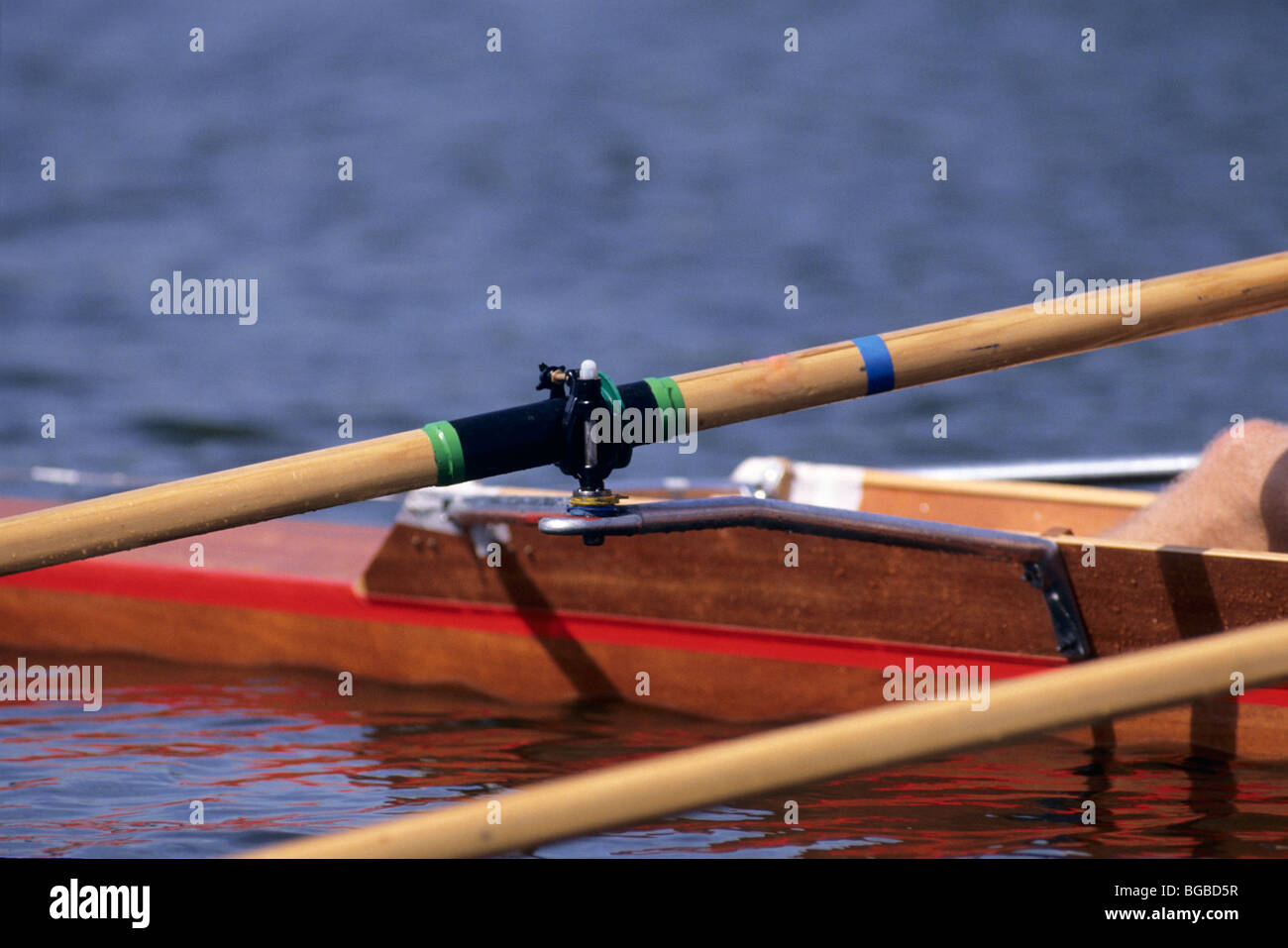 Close up of an oarlock on a boat Stock Photo - Alamy