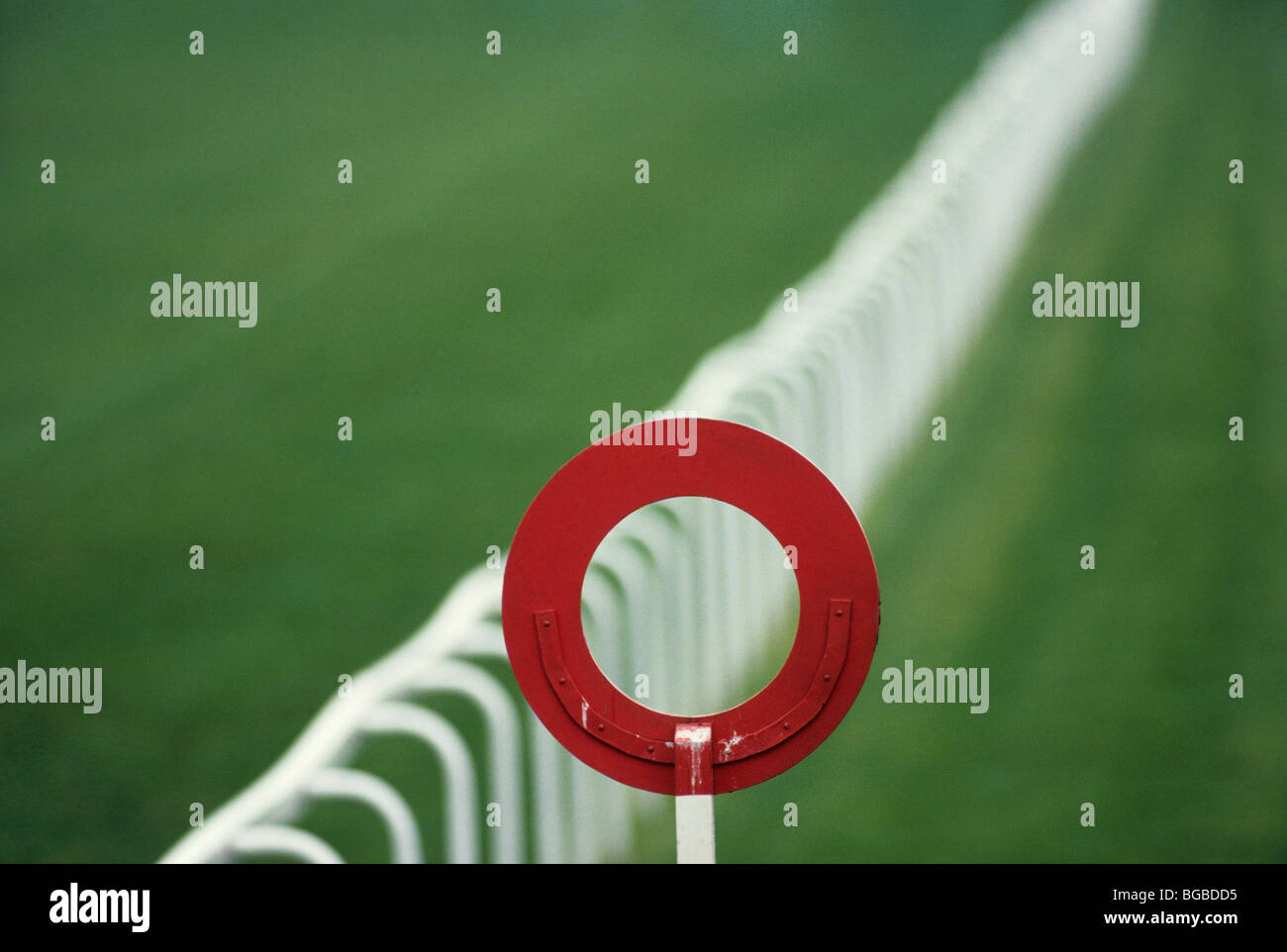 Finish post at a horse race Stock Photo - Alamy