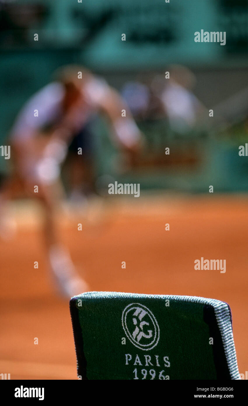 Roland Garros players chair Stock Photo - Alamy