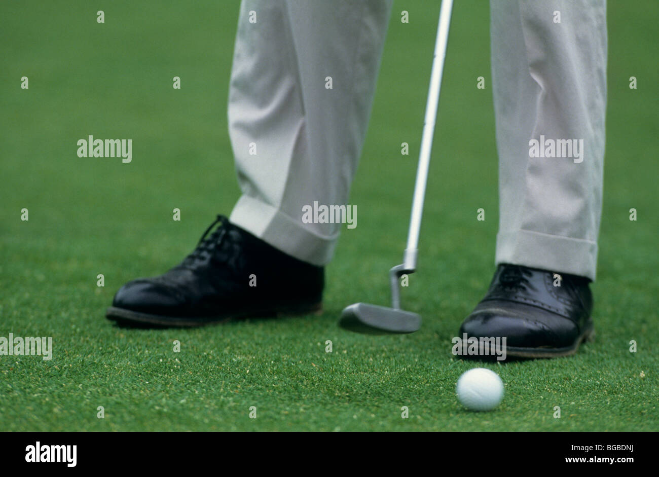 Golfer putting a ball Stock Photo - Alamy