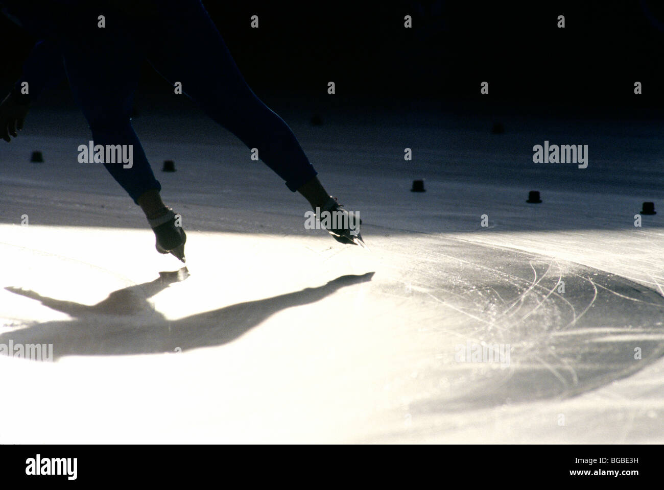 Low profile of a speed skater in action Stock Photo - Alamy
