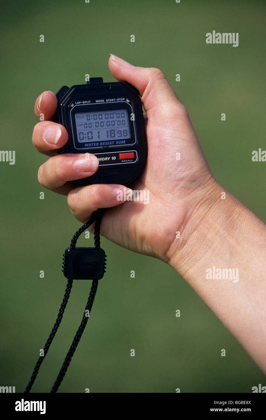 Hand held stop watch Stock Photo - Alamy