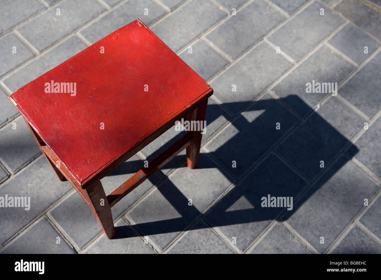 Red Stool From Above Stock Photo - Alamy
